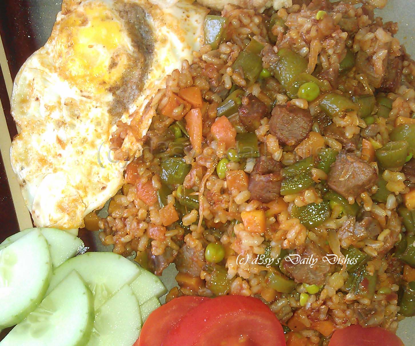 d3sy's Daily Dishes: Lamb Fried Brown Rice (Nasi Goreng Kambing)