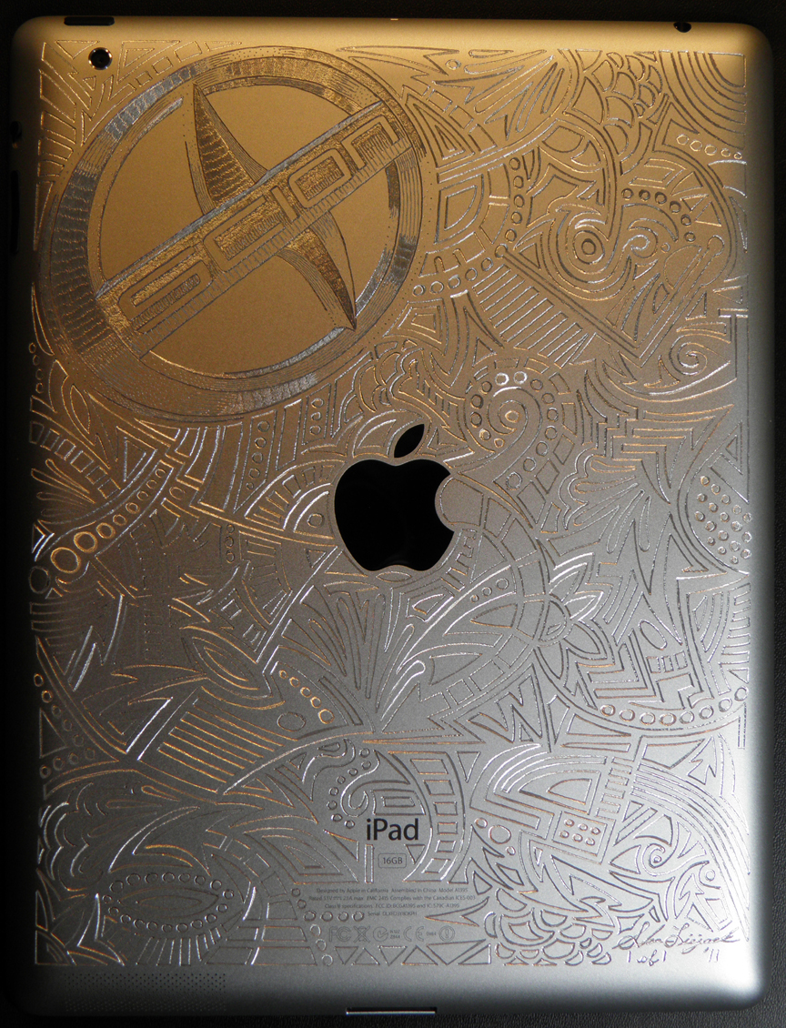 Exotic Engravings: #1 of 12 (Hand Engraved iPad 2) Sharpie Style Design