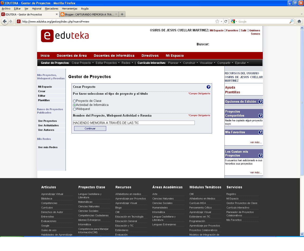 CAPTURANDO MEMORIA A TRAVÉS DE LAS TICS: APRENDIENDO CON EDUTEKA...