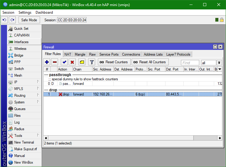 Memblokir Aplikasi di Mikrotik melalui WinBox - Hzed Notes