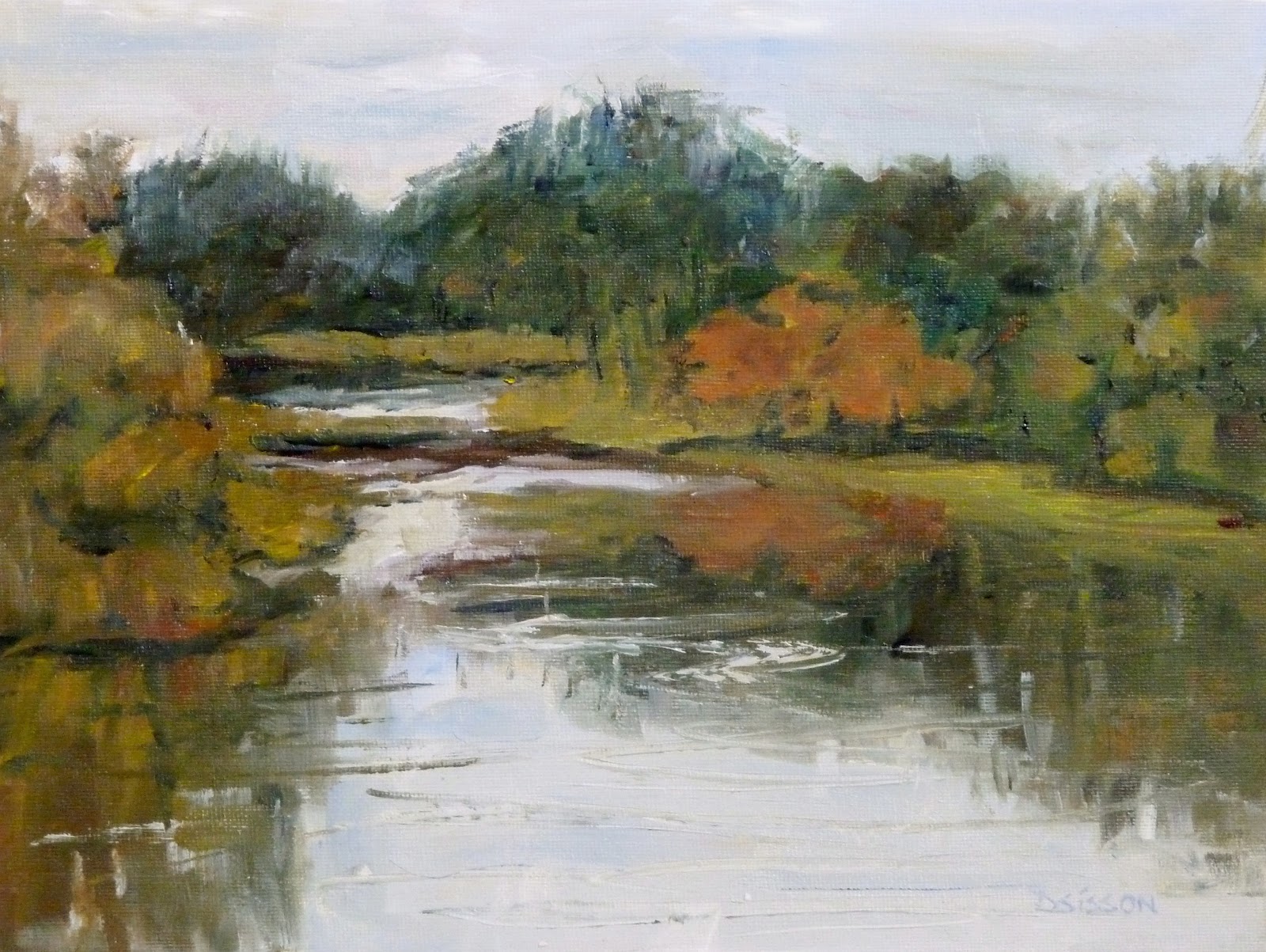 Daily Painters of Arkansas: River Inlet Debra Sisson Oil Painting Plein ...