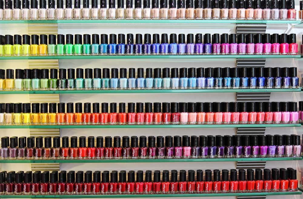 Stock Pictures: Bottles of Nail Polish - a graphic