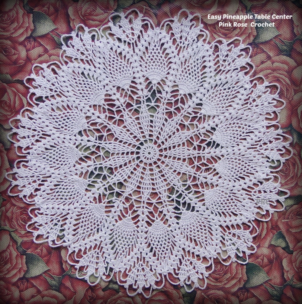 Pink Rose Crochet: Easy Pineapple Table Center