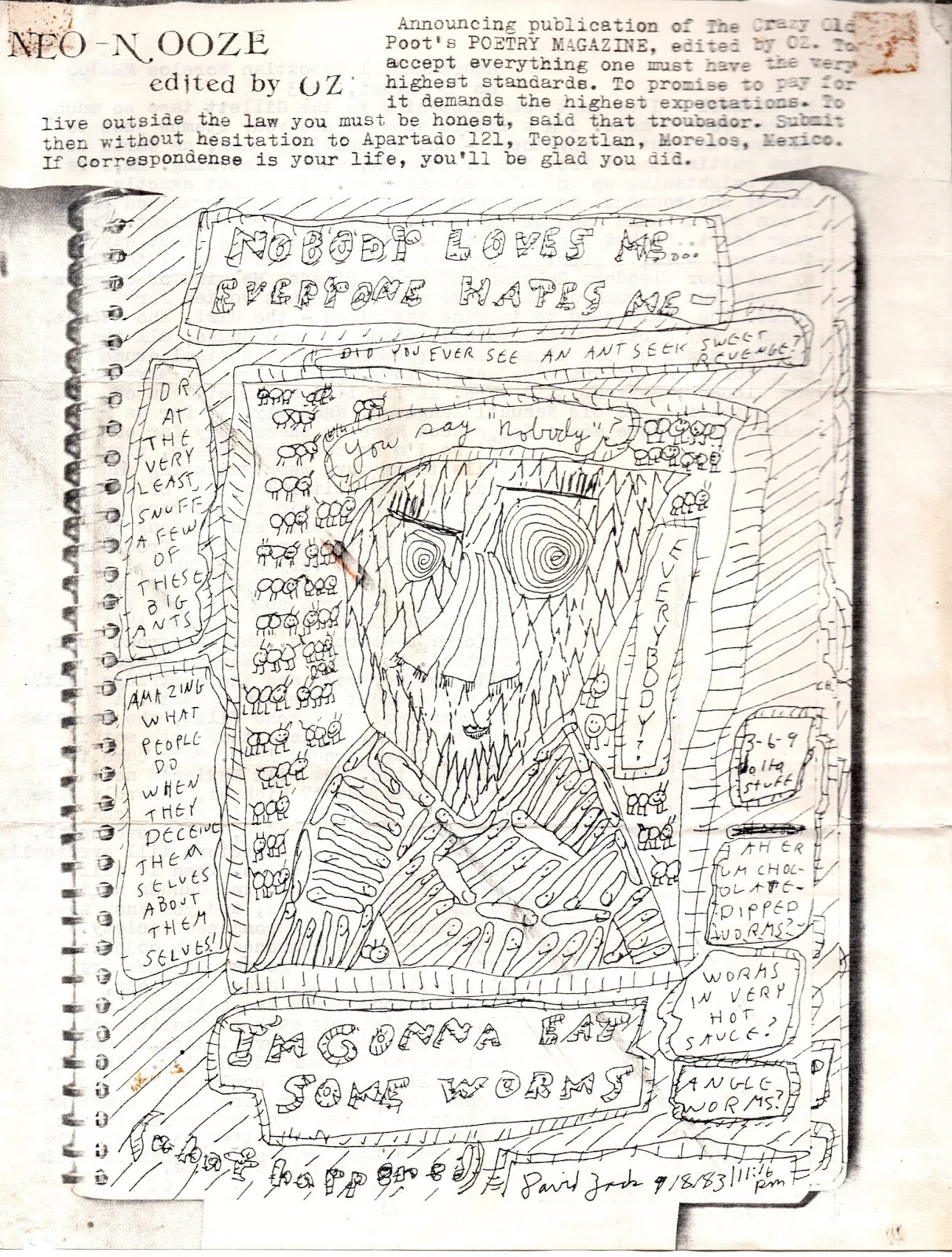 A.1. Mail Art Archive: Dave Zack - Letter/ photo copy