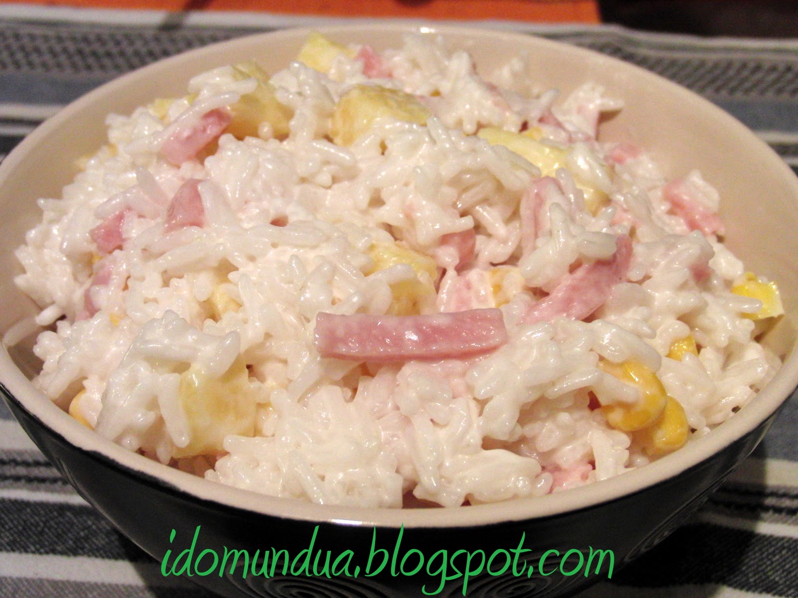 idomundua: ENSALADA DE ARROZ CON PIÑA Y JAMÓN
