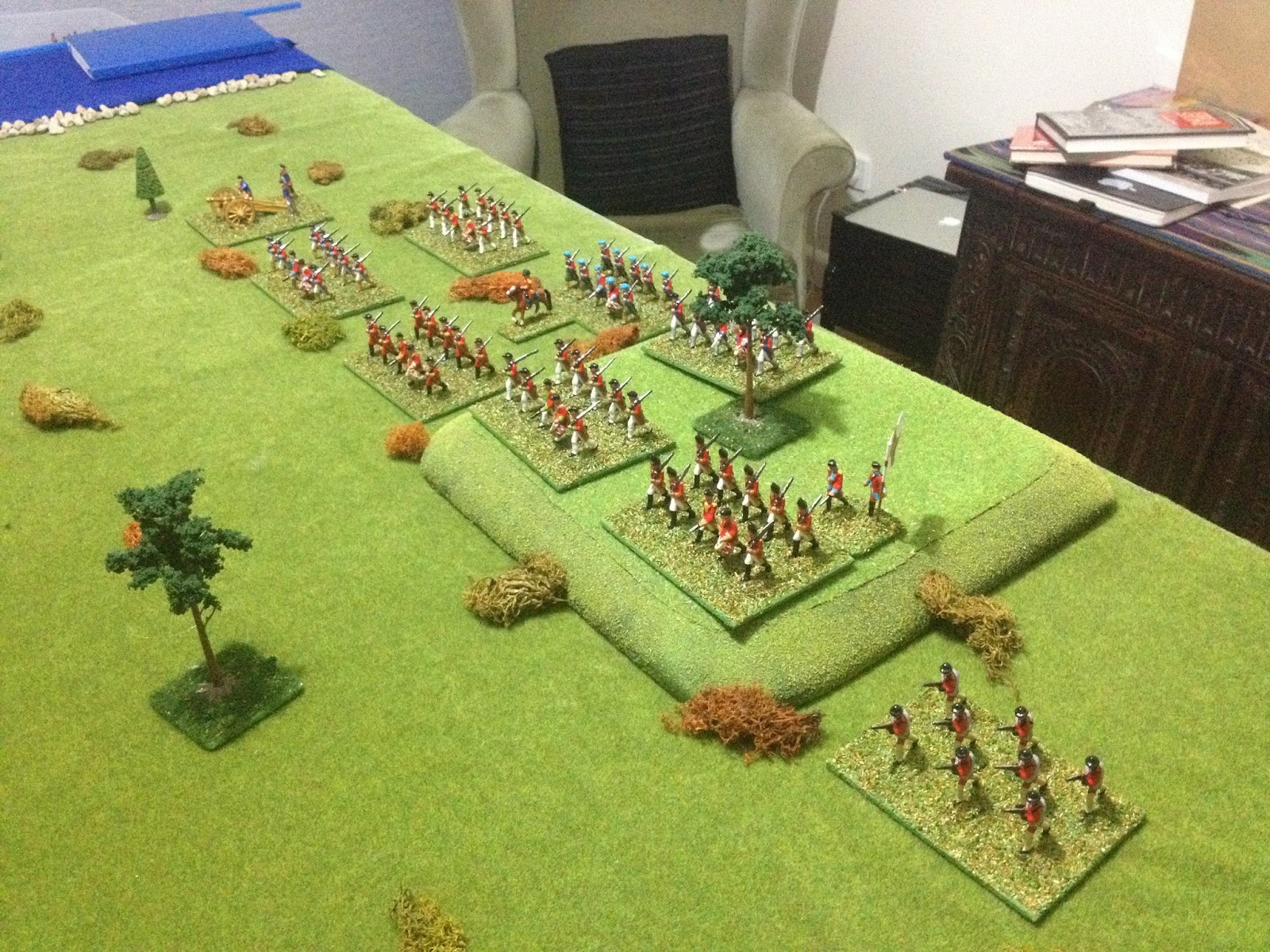 Grid based wargaming - but not always: French Indian War - Game 9 setup