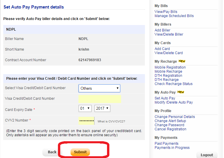 NDPL Bill Payment through the Billdesk | NDPL Bill Payment
