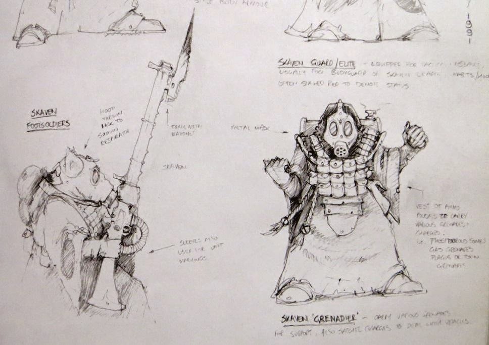 Realm of Chaos 80s: Space Skaven! Jes Goodwin Concept Sketches via Jon ...