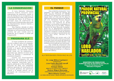 DIRECCION DE FAUNA Y AREAS NATURALES PROTEGIDAS - CHACO: FOLLETO PARQUE ...