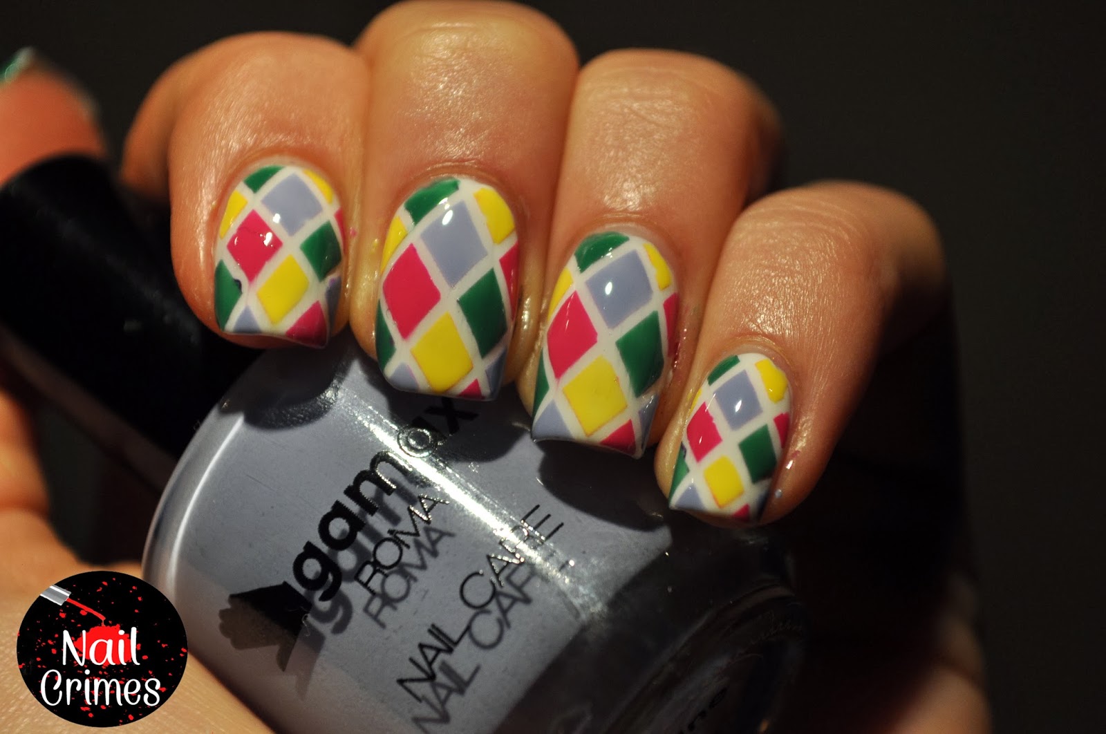 Nail Art Arlecchino - Harlequin Nails | Nail Crimes