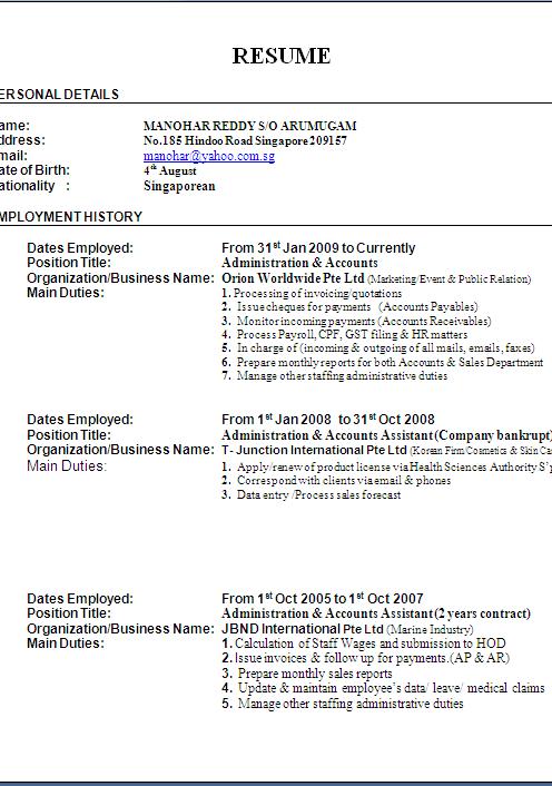 Perfect Resume Format