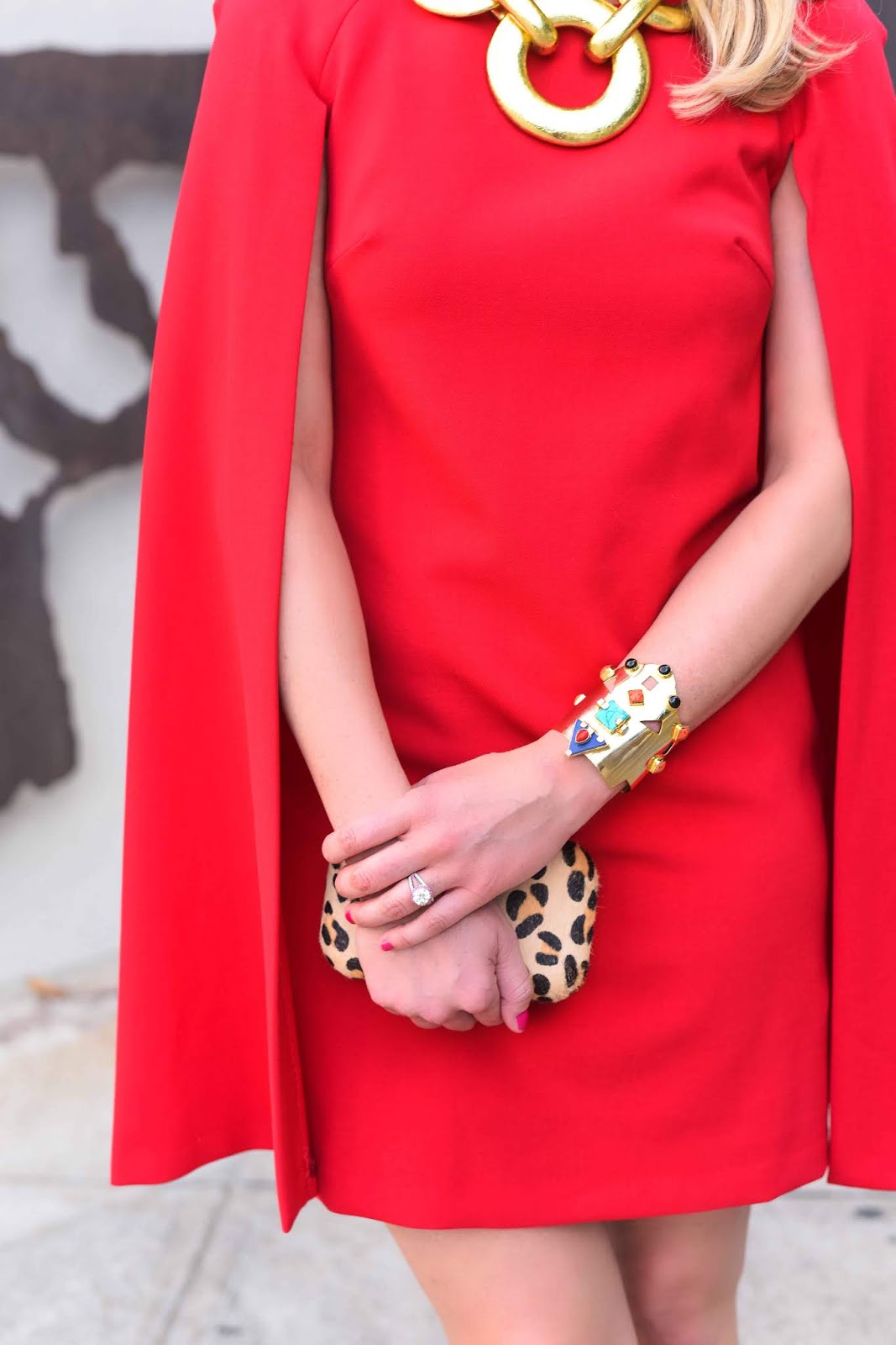 Ashley Nicole Style : Fiery Red Cape Dress