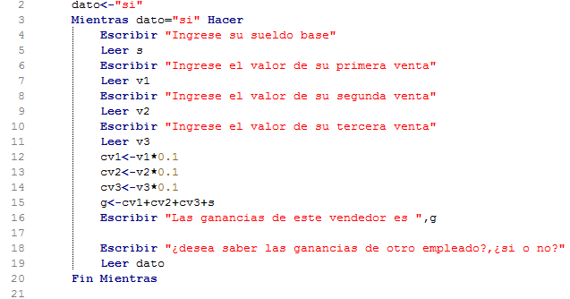 media tecnica: Ciclos "Mientras" en Pseint