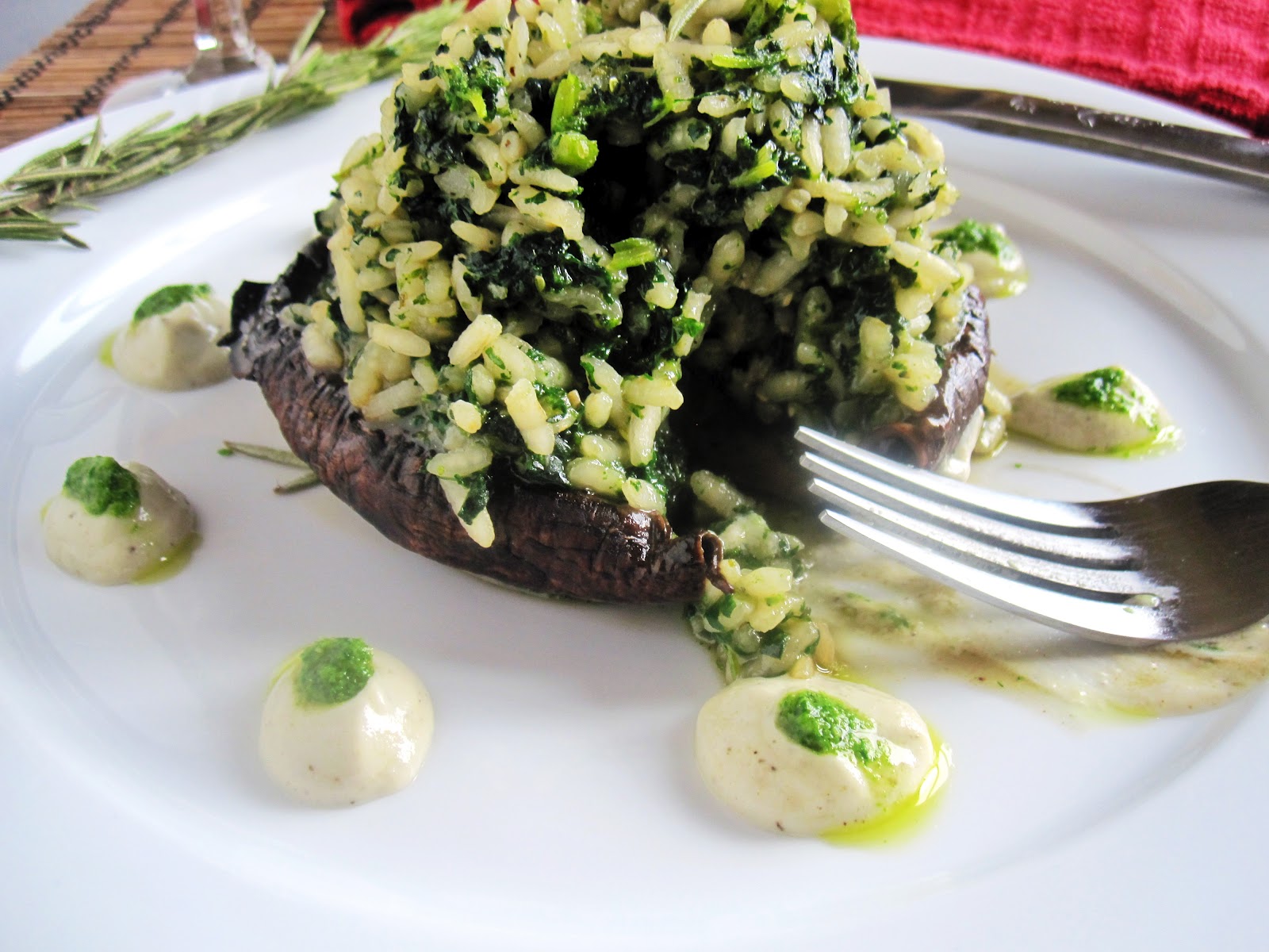 Veggie with a Cause: Stinging nettle risotto stuffed portobello ...