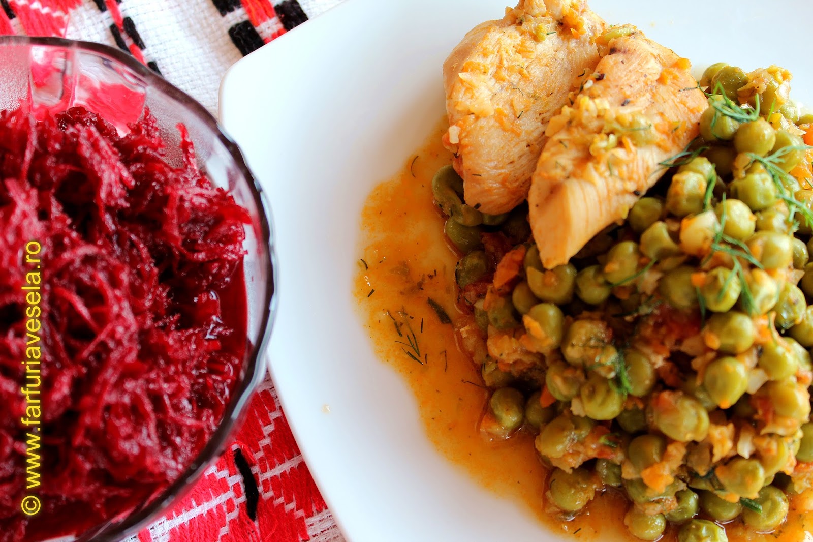 Farfuria vesela: Mancare de mazare cu carne de pui