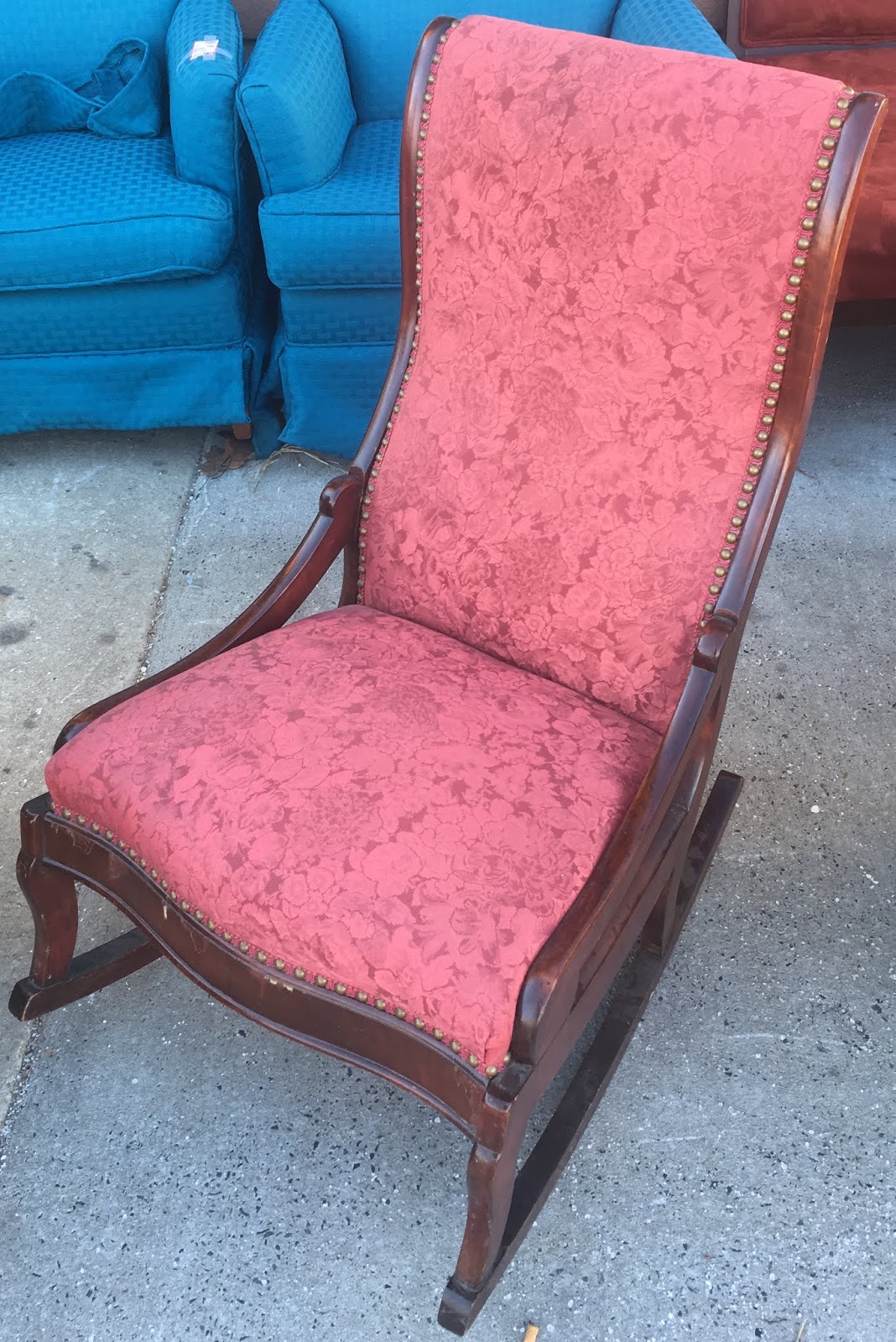 Uhuru Furniture & Collectibles: Vintage Upholstered Floral Pattern ...