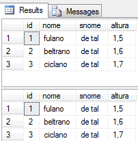 Comparando tabelas no SQL Server