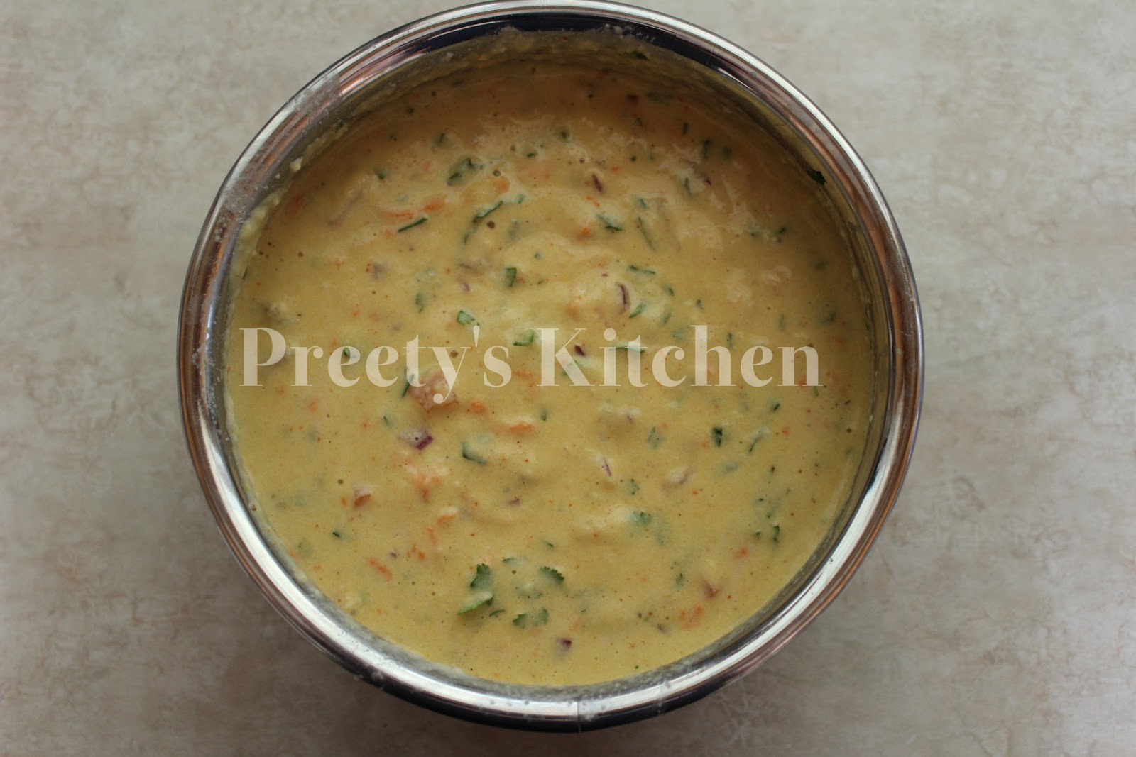 Preety's Kitchen: Urad Dal Uttapam / Urad Dal Pancake (Step By Step Recipe)