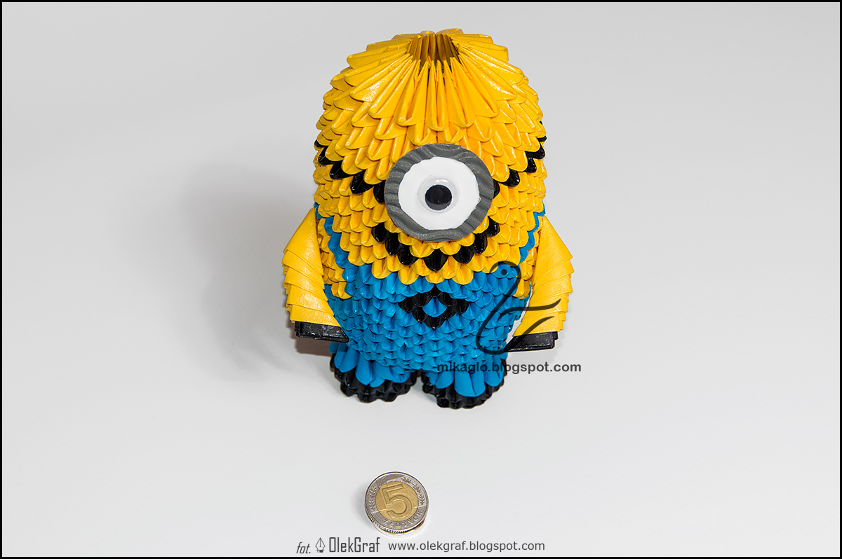 Origami 3d - mikaglo: 339. Minionek z origami / 3d origami Minion
