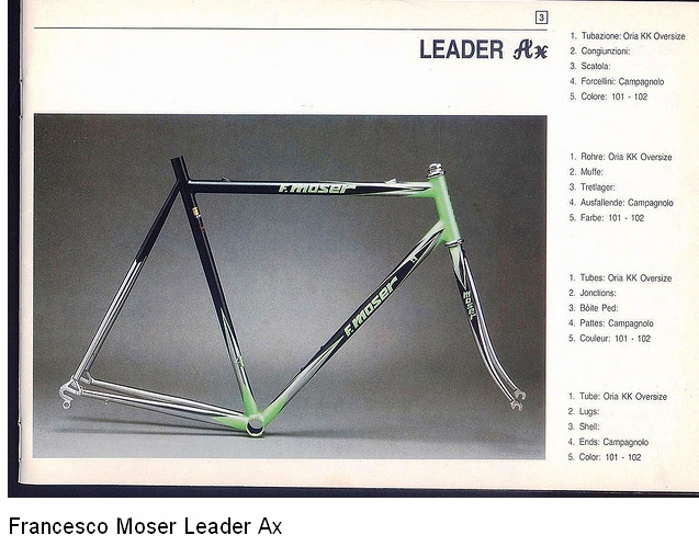 1st Platform: 'Francesco Moser' bike models catalogue