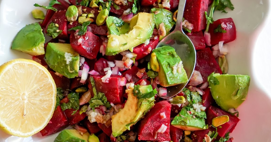 Beet and avocado salad