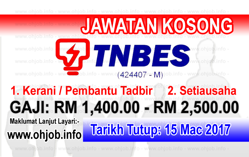 Job Vacancy at TNBES - Tenaga Nasional Berhad Energy Services - JAWATAN ...