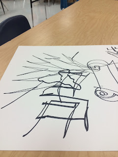 My High School Art Room: Blind Contour Watercolor Abstract Paintings