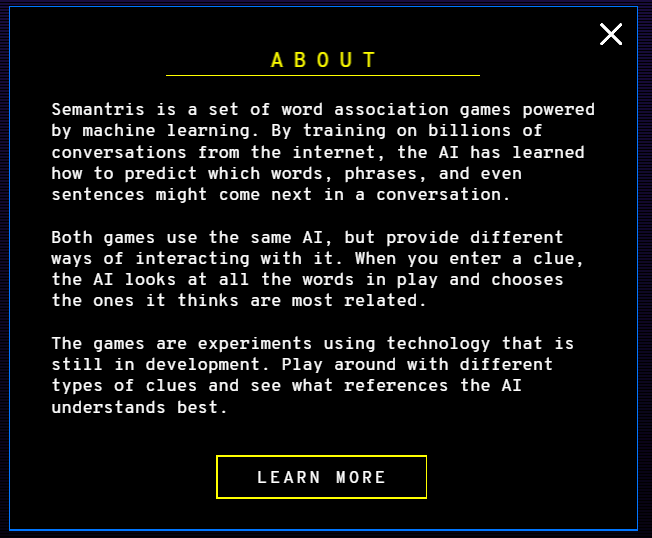 Time to Talk Tech : Semantris Blocks - Artificial Intelligence word ...