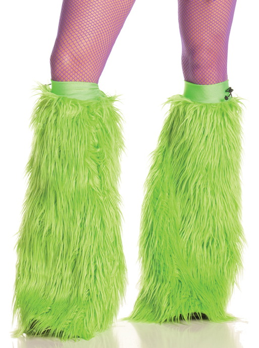 Viktor Viktoria's Vision: Green Fluffies: We Love Lime Furry Boot Covers!