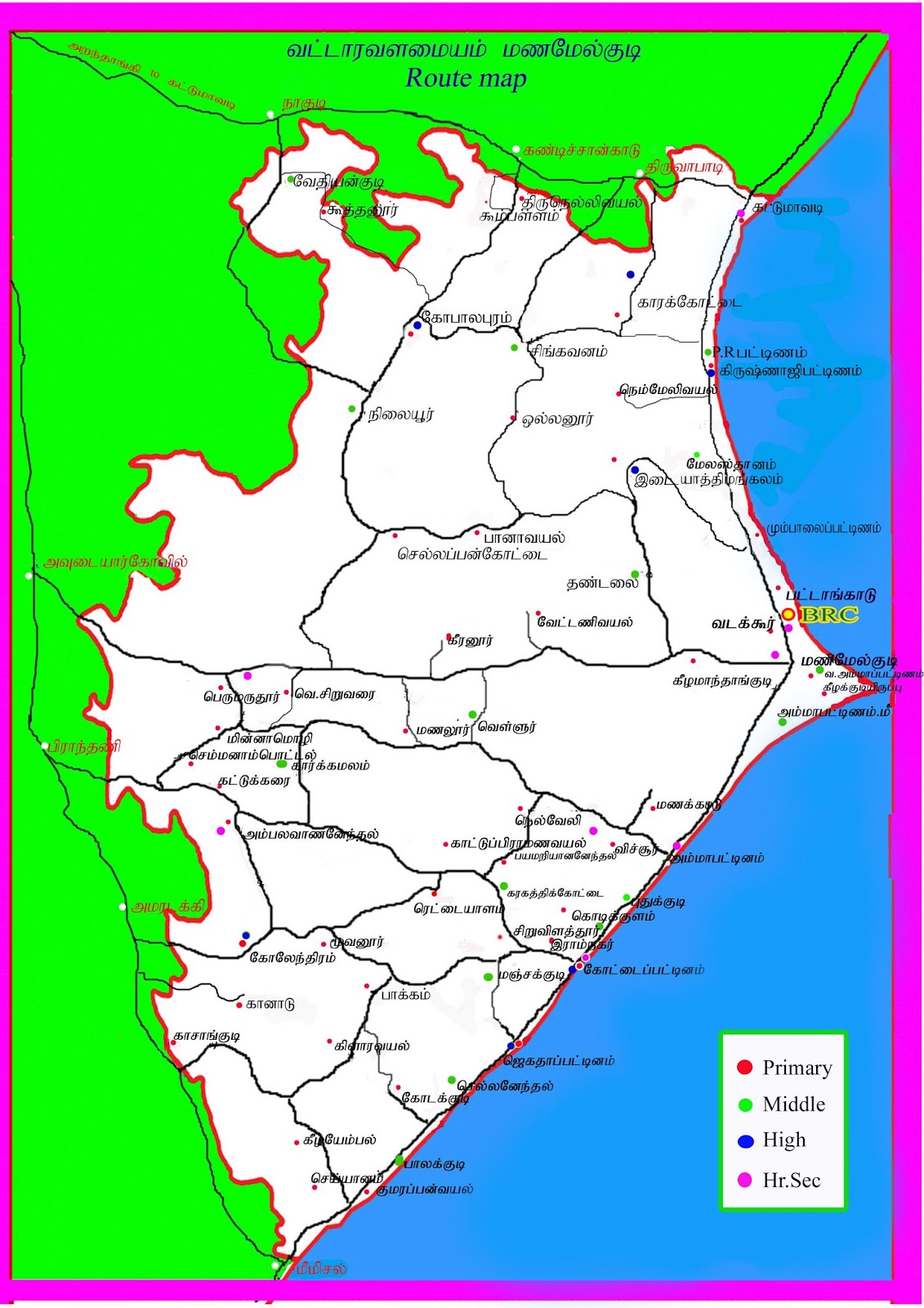MANAMELKUDI: BRC School Map