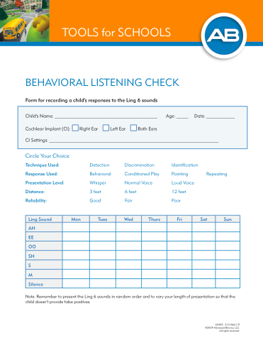Listening 4 Language: Assessing & Tracking Auditory Skills {Using FREE ...