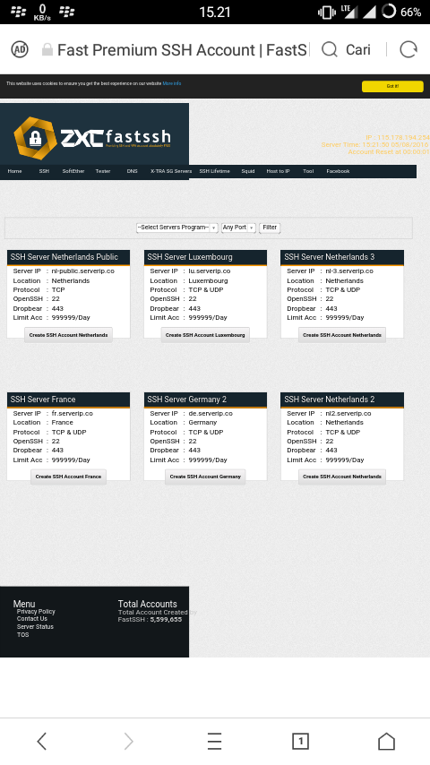 Cara buat akun SSH di fastssh.com - SALIHUN PROJECT