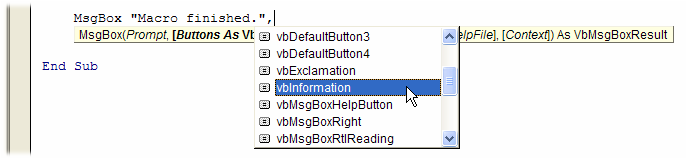 Excel VBA Macro: Types of MessageBox