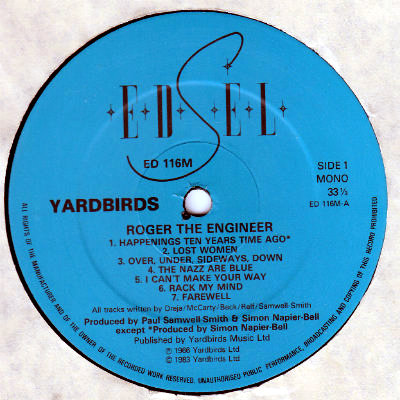 MONOLOVER: THE YARDBIRDS/ROGER THE ENGINEER ED 116M (-83) UK MONO