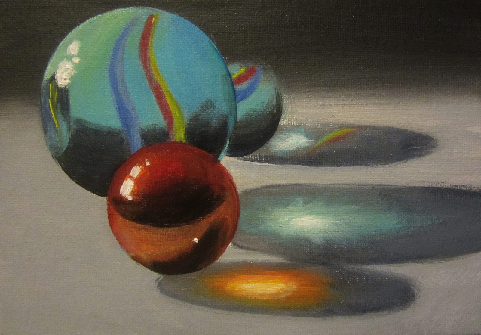 One Painting a Day: Three Marbles