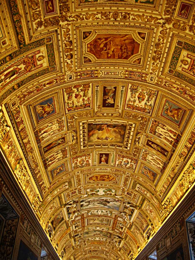 Stock Pictures: Sistine Chapel Corridor Ceiling Paintings and Designs