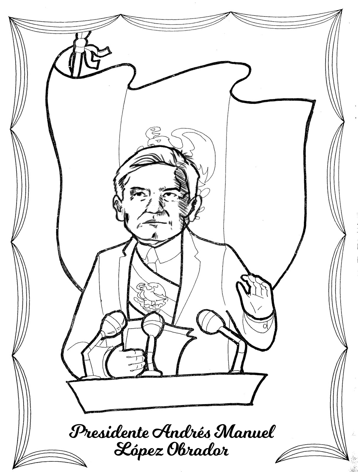 Pinto Dibujos: Presidente Andres Manuel López Obrador para colorear Pinto Dibujos: Presidente Andres Manuel López Obrador para colorear