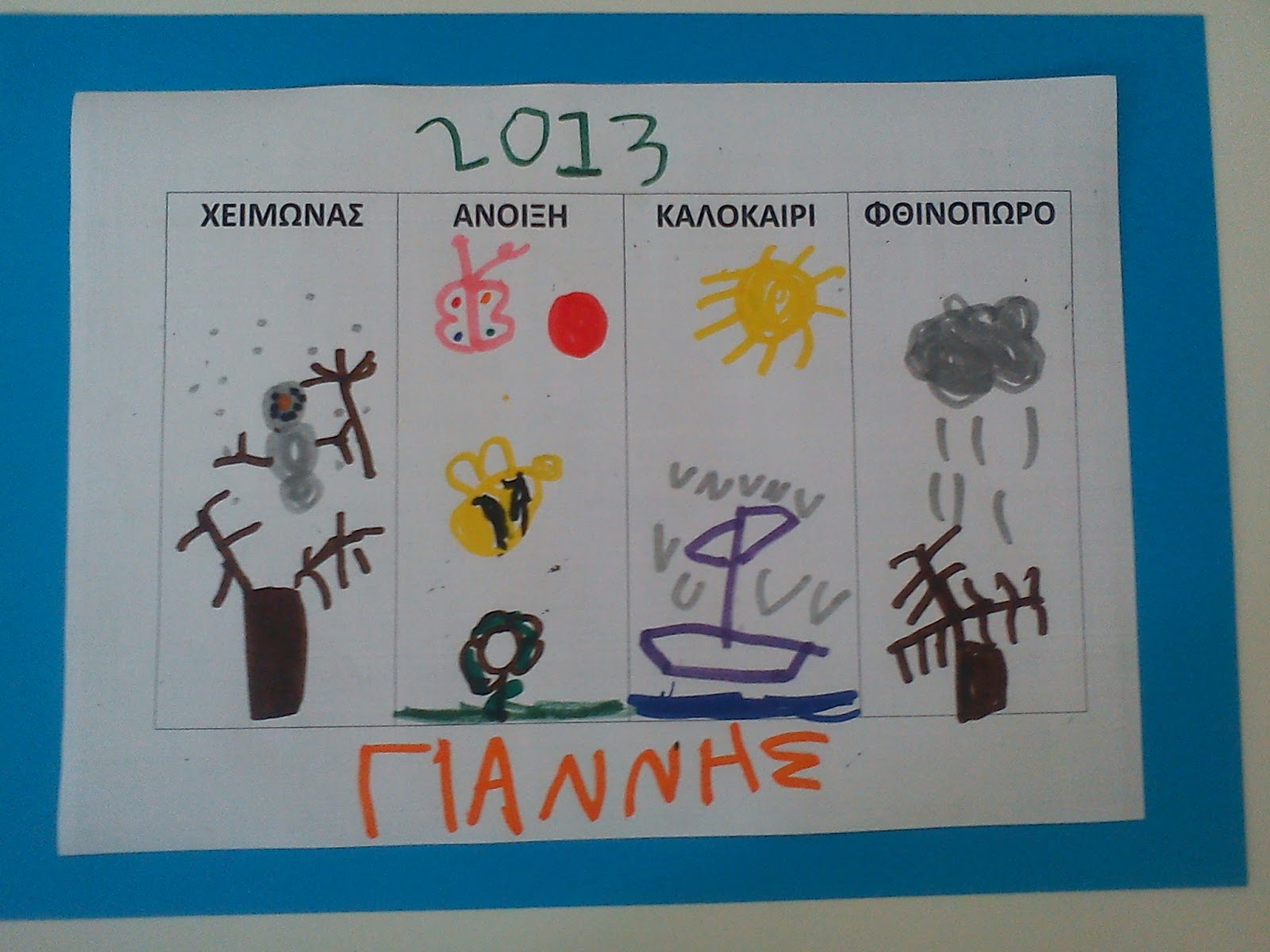 Kindergarten Today: ΟΙ 4 ΕΠΟΧΕΣ ΤΟΥ ΧΡΟΝΟΥ