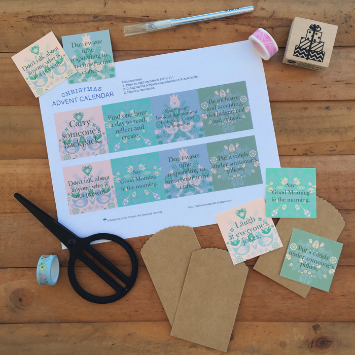 Valentina Vaguada: Acts of Kindness Advent Calendar - Calendario de ...