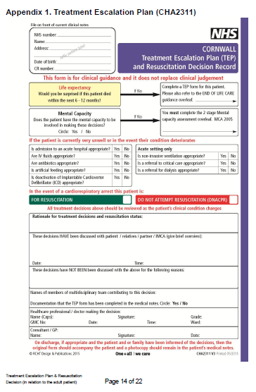Liverpool Care Pathway: A National Scandal