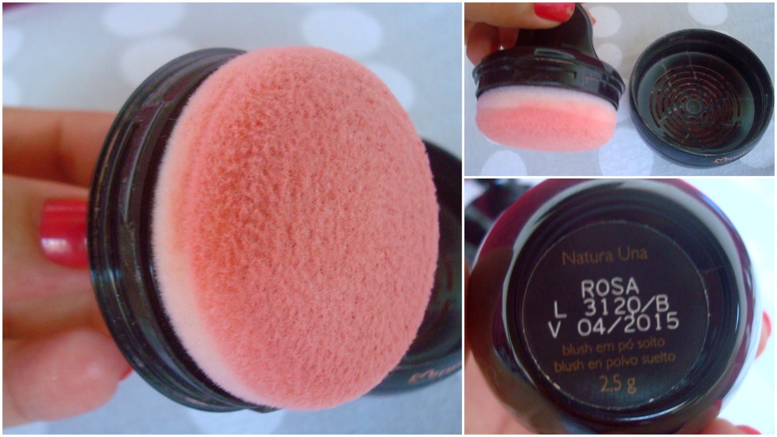 Girlene Meron: Resenha: Blush em pó solto Natura Una (rosa e bronze)