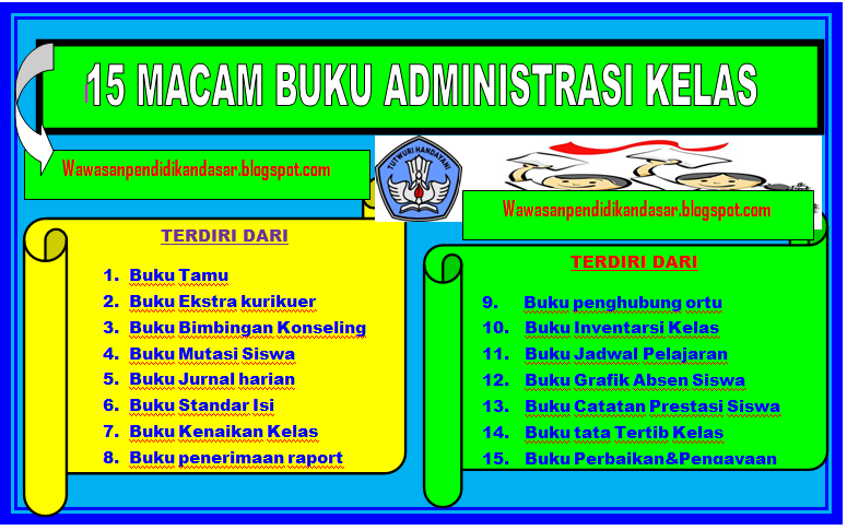 15 macam Buku Kelengkapan Administrasi Kelas SD/MI - GaleriKurikulum2013