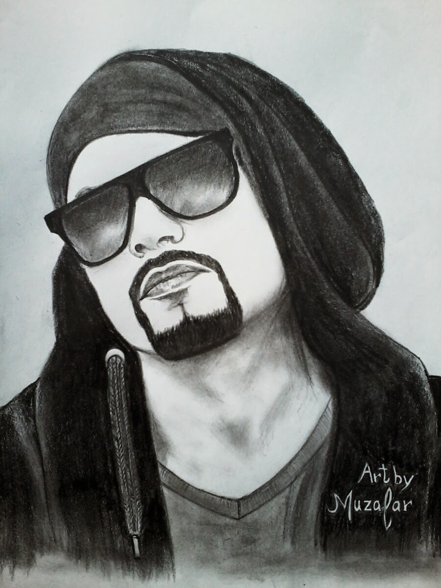 Pencil Sketch Of Yo Yo Honey Singh Desipainterscom