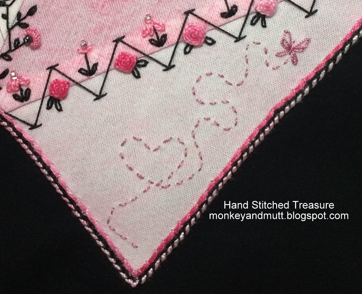 Hand Stitched Treasure: Embellished CQJP 2018 January Block