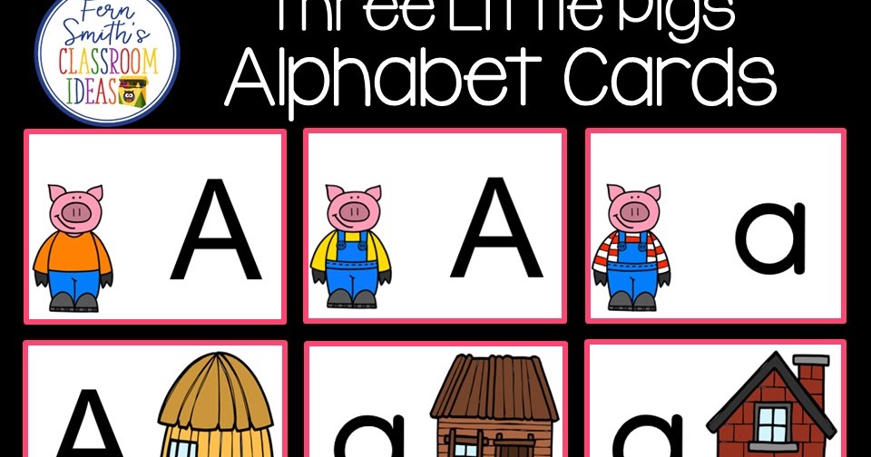 Alphabet Matching Centers With a Cute Three Little Pigs Theme - Fern ...