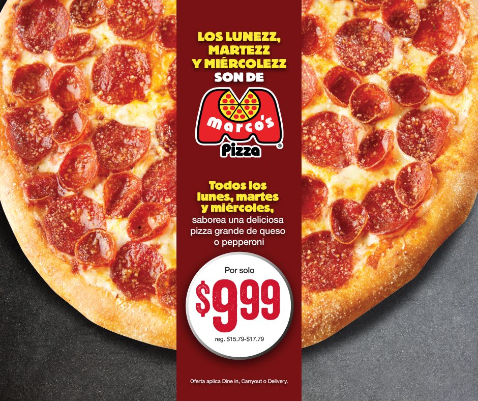 Ahorros Diarios Usando Cupones: Oferta - Marco's Pizza