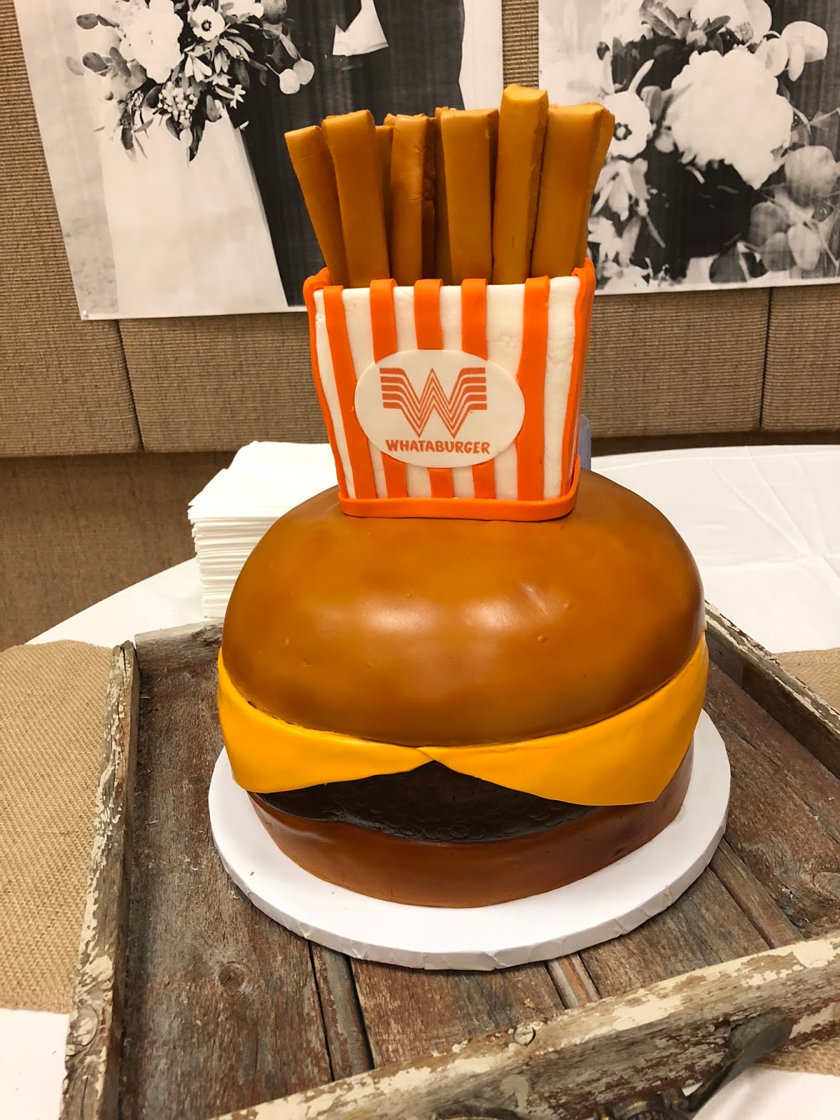 Frosted Insanity: Floral naked cake and Whataburger Groom's Cake