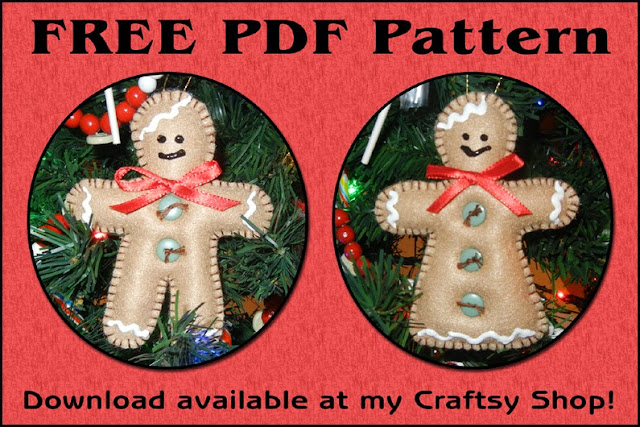 Sher's Creative Space: FREEBIE - Gingerbread Christmas Ornament Pattern