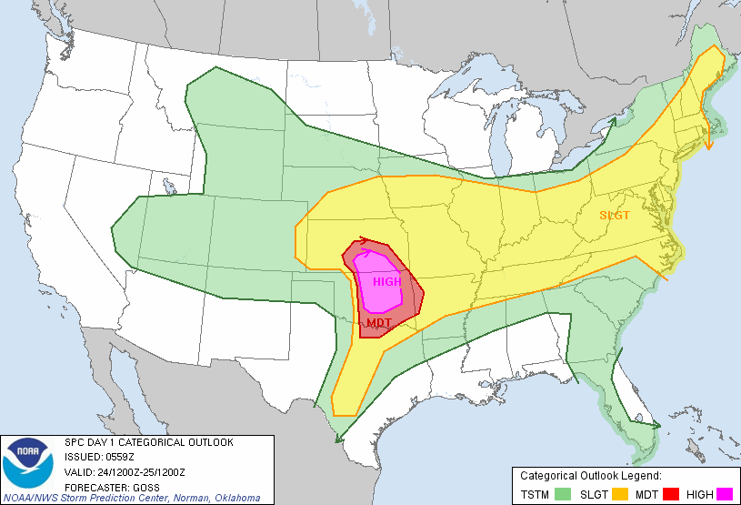 Operation100news: WEATHER: High & Moderate risk of Severe Weather to ...