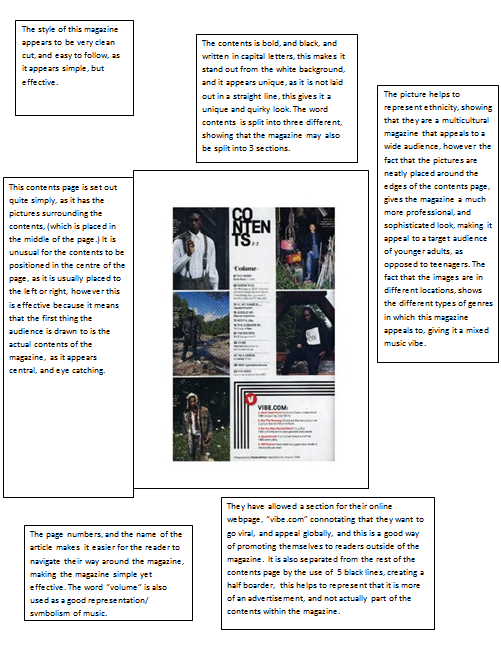 Music magazines Media Coursework: Music Magazine Contents Page Analysis